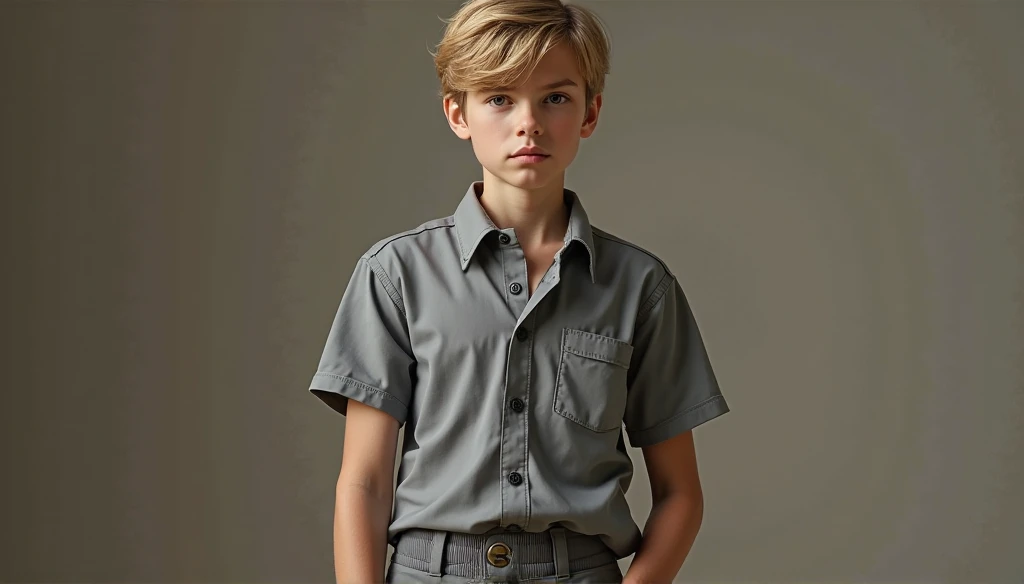 Boy about , blond hair, Atlético, handsome, Grey British school uniform ...