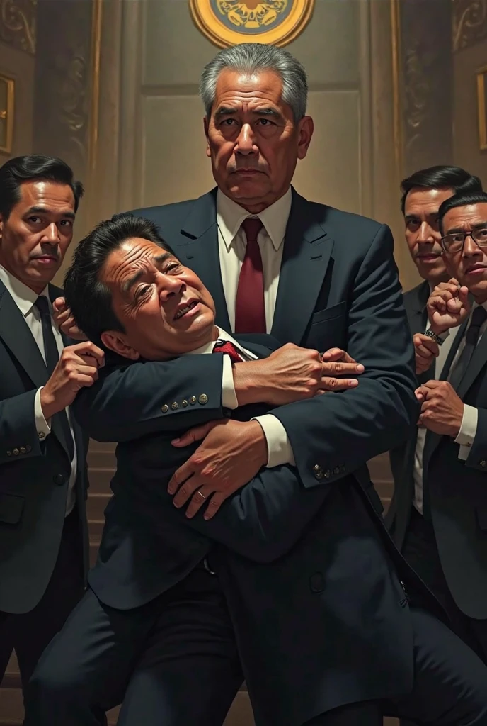 Hey can you generate me a drawing of president marcos throwing ex ...