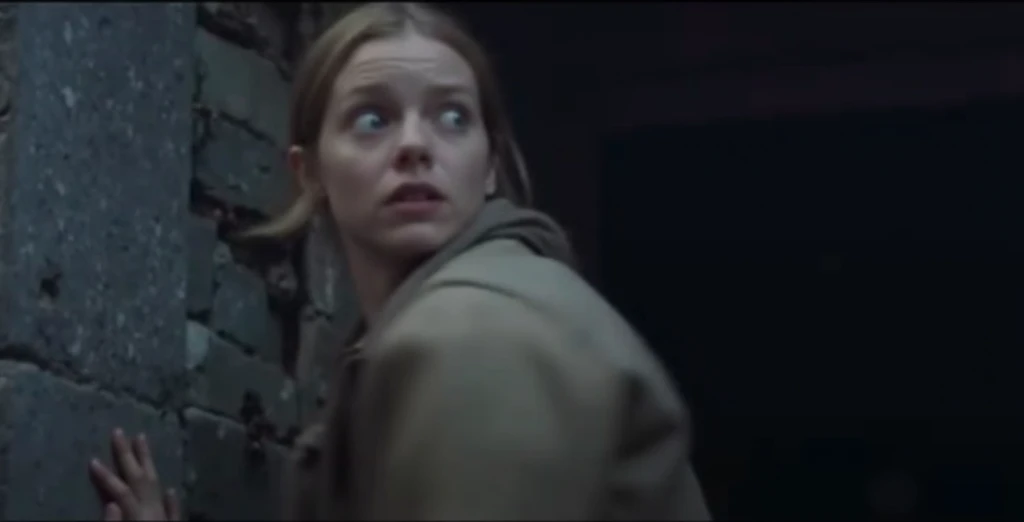 A young woman stumbles through the darkness, her breath ragged - SeaArt AI