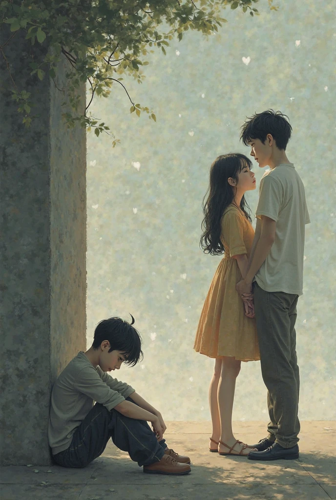 A sad boy and boy and girl Love - SeaArt AI