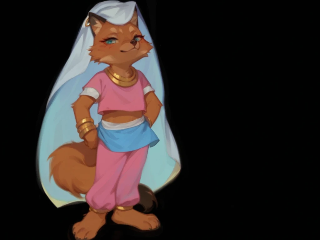 Surama fox girl semi anthro pink harem outfits - SeaArt AI