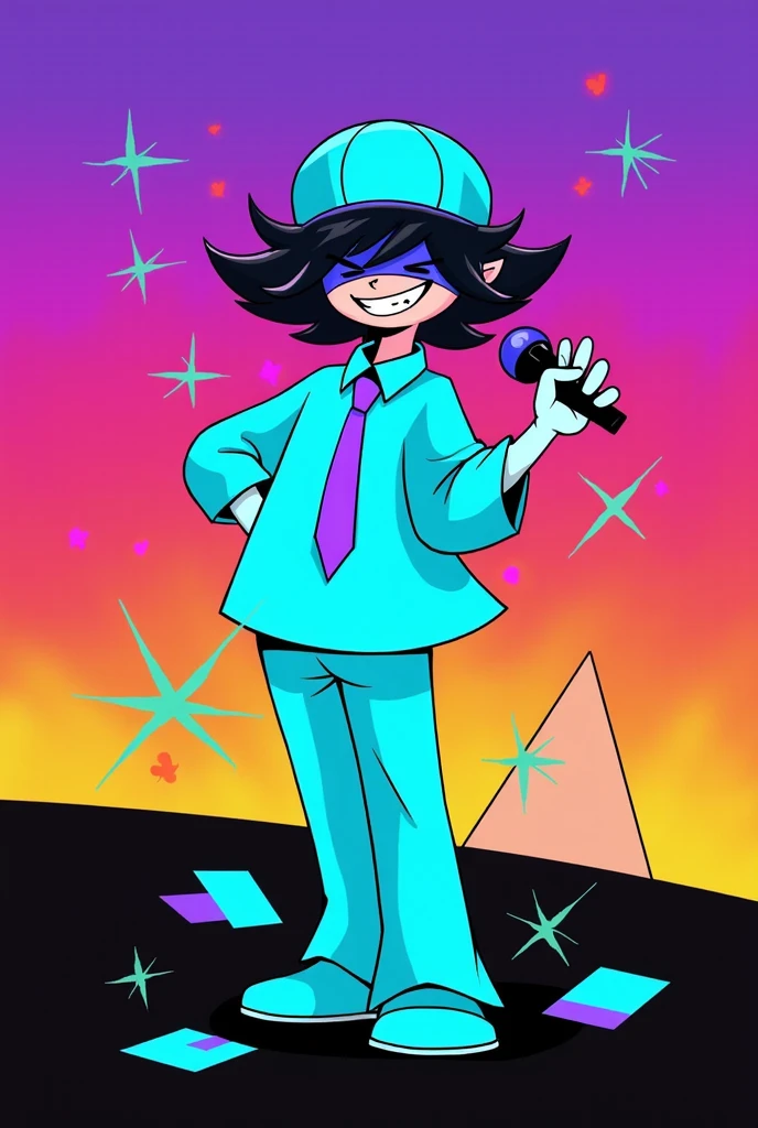 Vibrant illustration, stylized character with a mischievous smile ...