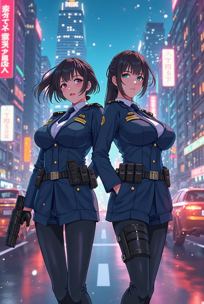 Police in anime - SeaArt AI