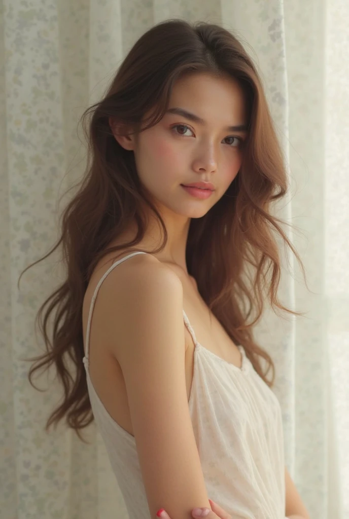 Bare brunette girl - SeaArt AI