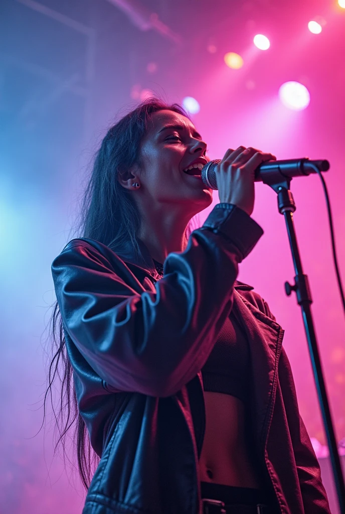 "A world full of emotion and energy, featuring a vocalist singing ...