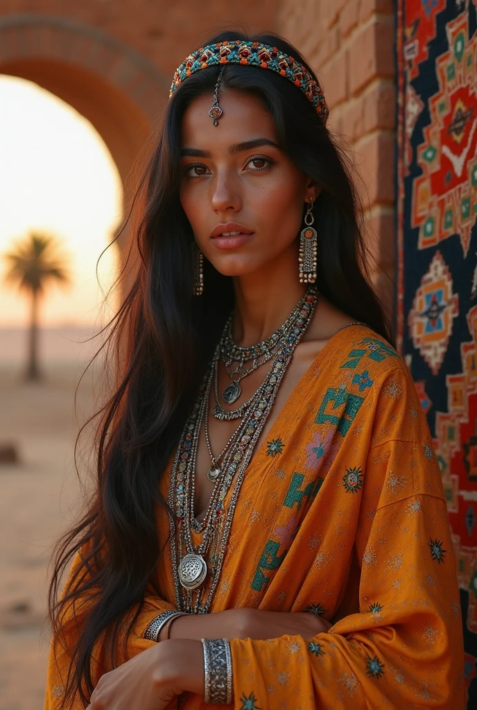 A young Algerian Saharan woman in her early twenties, her complexion ...