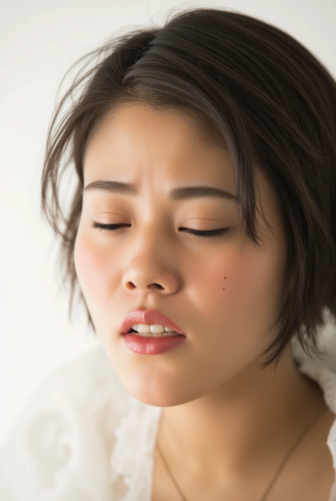 Japanese women, Upper body photo, from below, the expression of climax ...