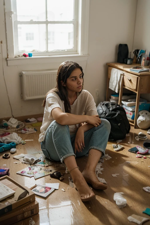 People sit in messy rooms - SeaArt AI