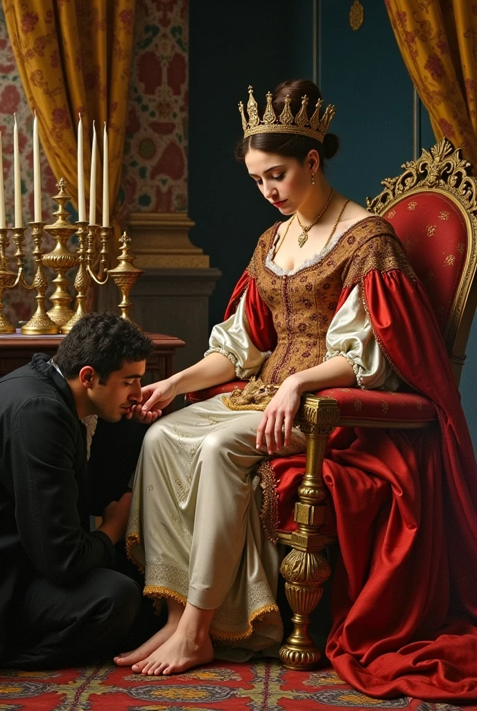 Create an image of the queen tamara from georgia and her feet being ...