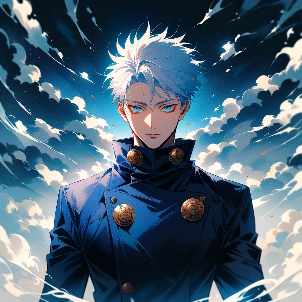 A breathtakingly detailed portrait of Gojo Satoru from Jujutsu Kaisen ...