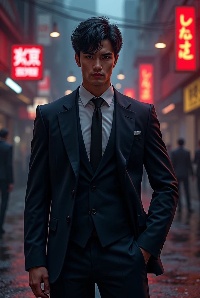 Manhwa man, muscular, handsome, tall, mafia, young - SeaArt AI