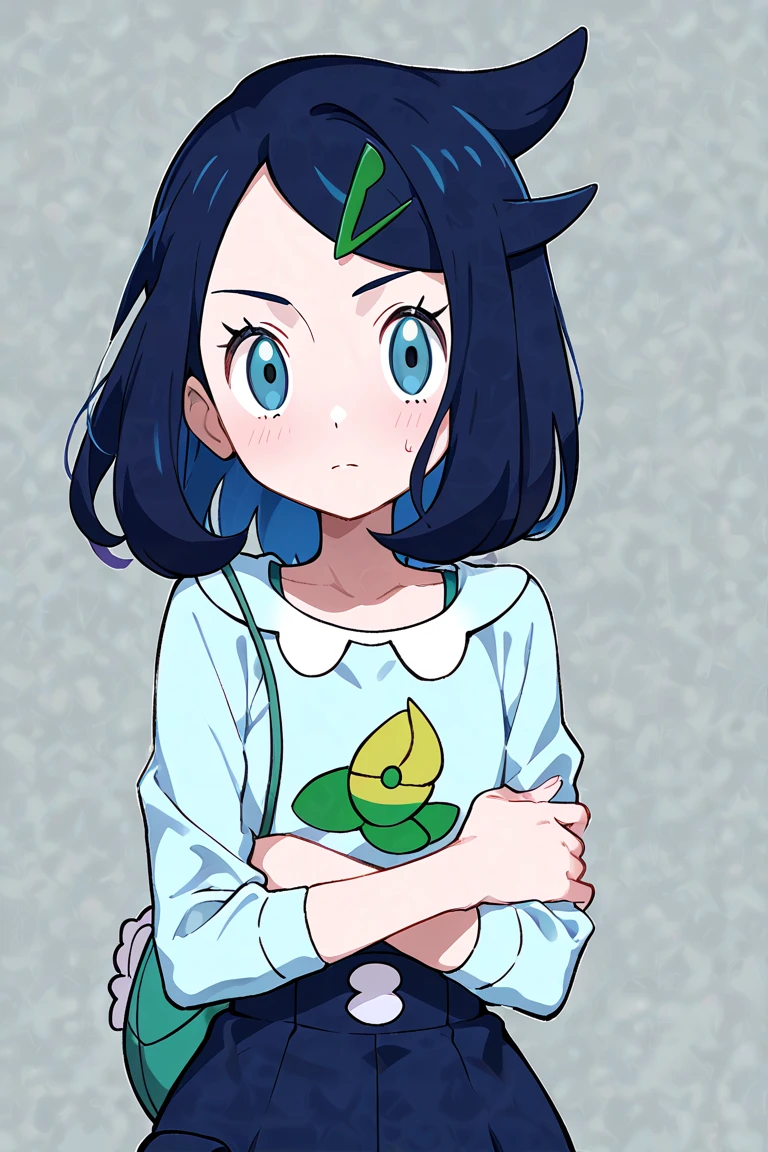 Liko \(pokemon\), blue hair, hair clip, - SeaArt AI