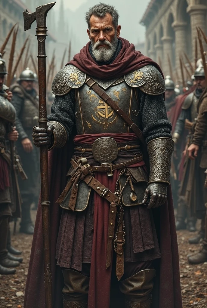 Priest, soldier, Middle Ages, with a hammer, and combat chainmail ...