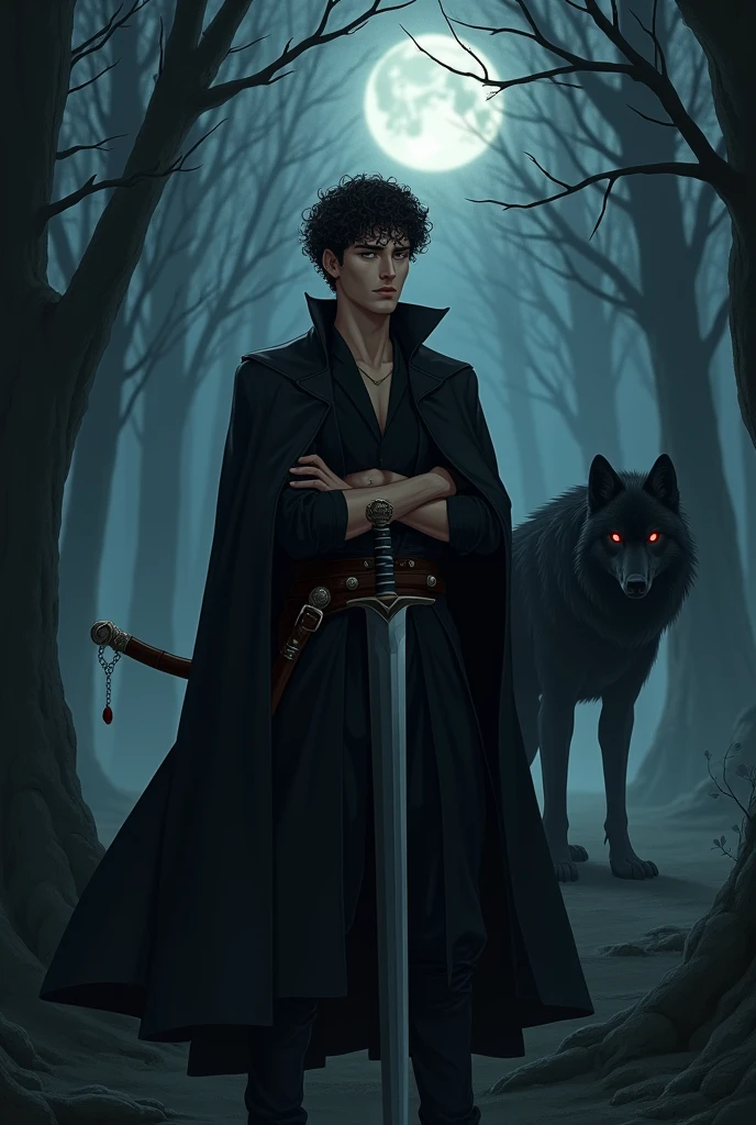 (photorealism:1.2), handsome man, standing in forest at night - SeaArt AI