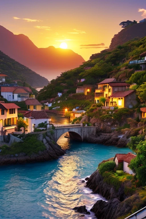 "A picturesque small coastal town named Azure Cove, nestled along a ...