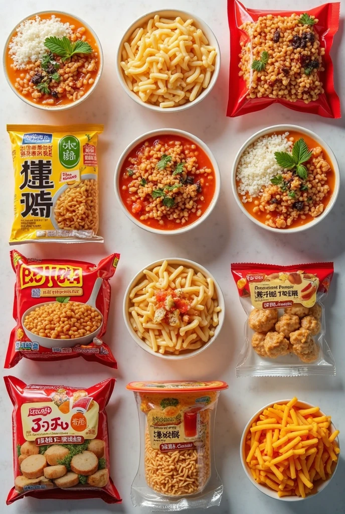 Photos of instant foods containing additives - SeaArt AI