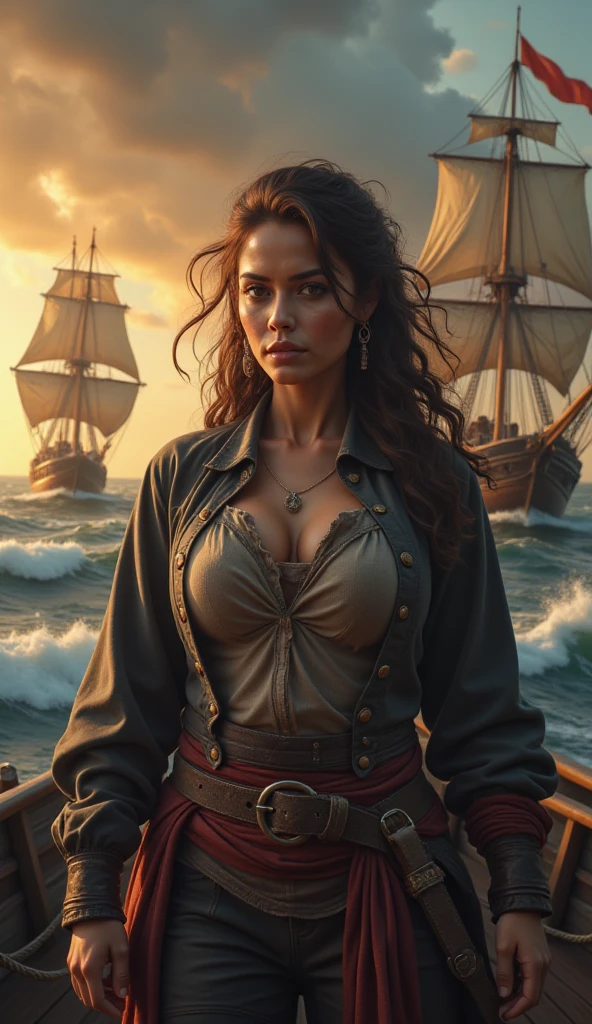 A pirate women crew, highly detailed, intricate, cinematic lighting ...