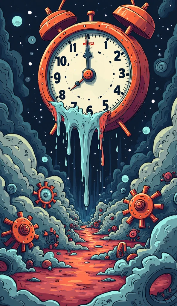 An abstract illustration of time running out, featuring a surreal ...