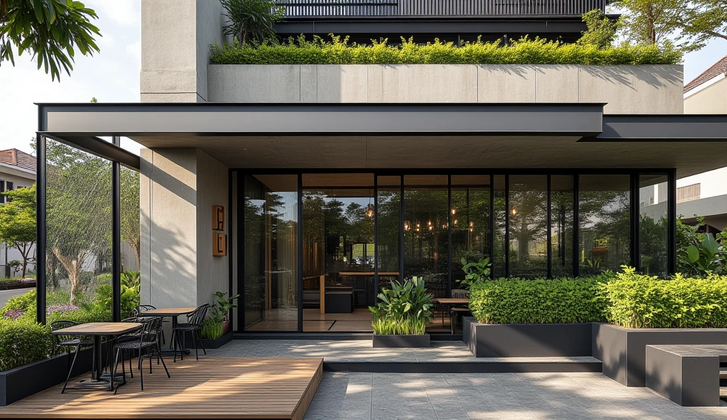 From a modern industrial-style coffee shop with a bold architectural ...