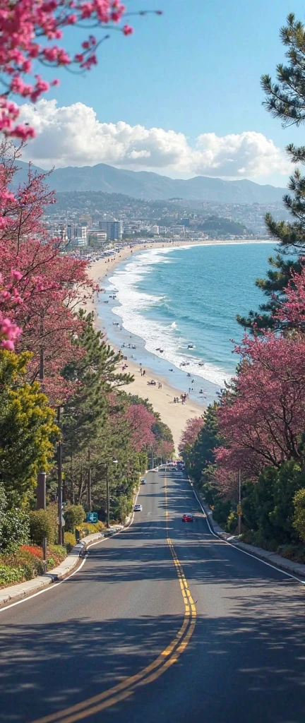 High accuracy、I'm imagining、car-lined boulevard along the San Diego ...