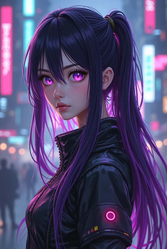 I have a girl from the anime Techno Hero who has long black hair with ...