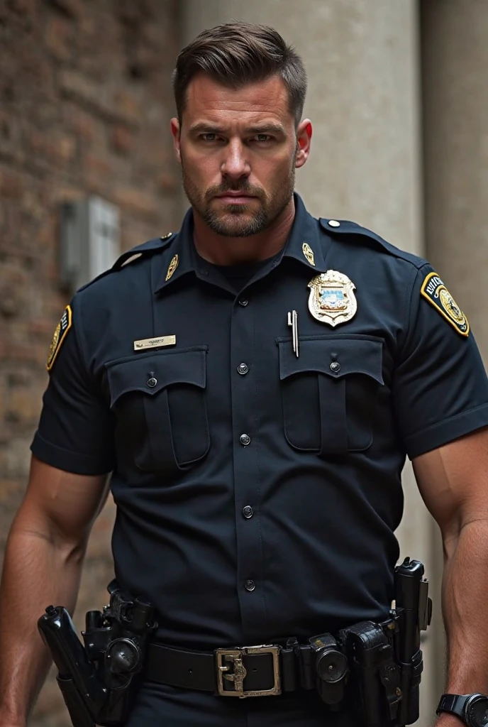 Big Buff, American Policeman. In His 20's To 30's. He Is Wearing His ...