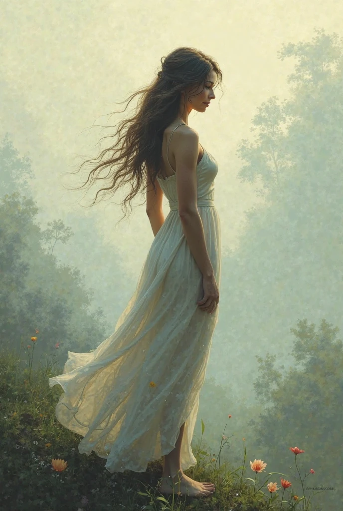 woman facing back - SeaArt AI