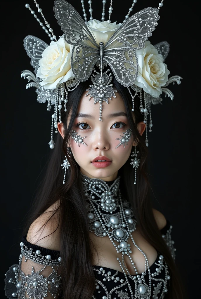 This is a highly detailed, artistic photograph of a young Asian woman ...