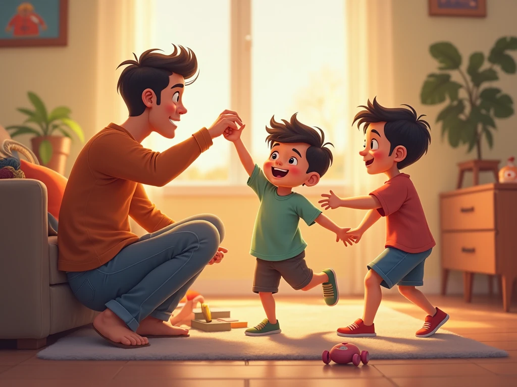Play Jose with his father and brothers - SeaArt AI