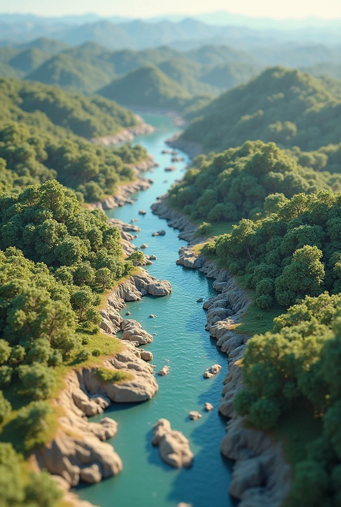 Create a model of the Paraná hydrographic basin with its source - SeaArt AI