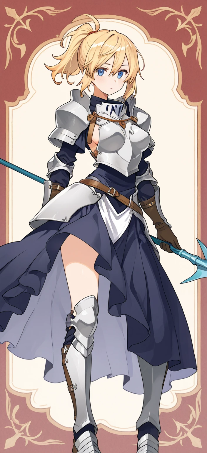 Female lancer Low body medium breasts blonde ponytail breast plate Hand ...