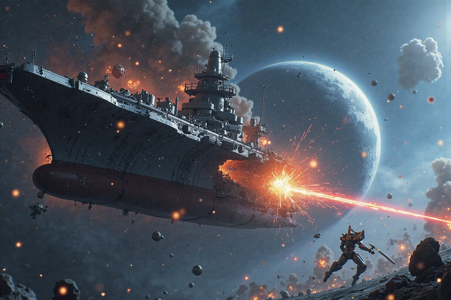 Catastrophic crash, and the hyper-realistic details of the scene ...