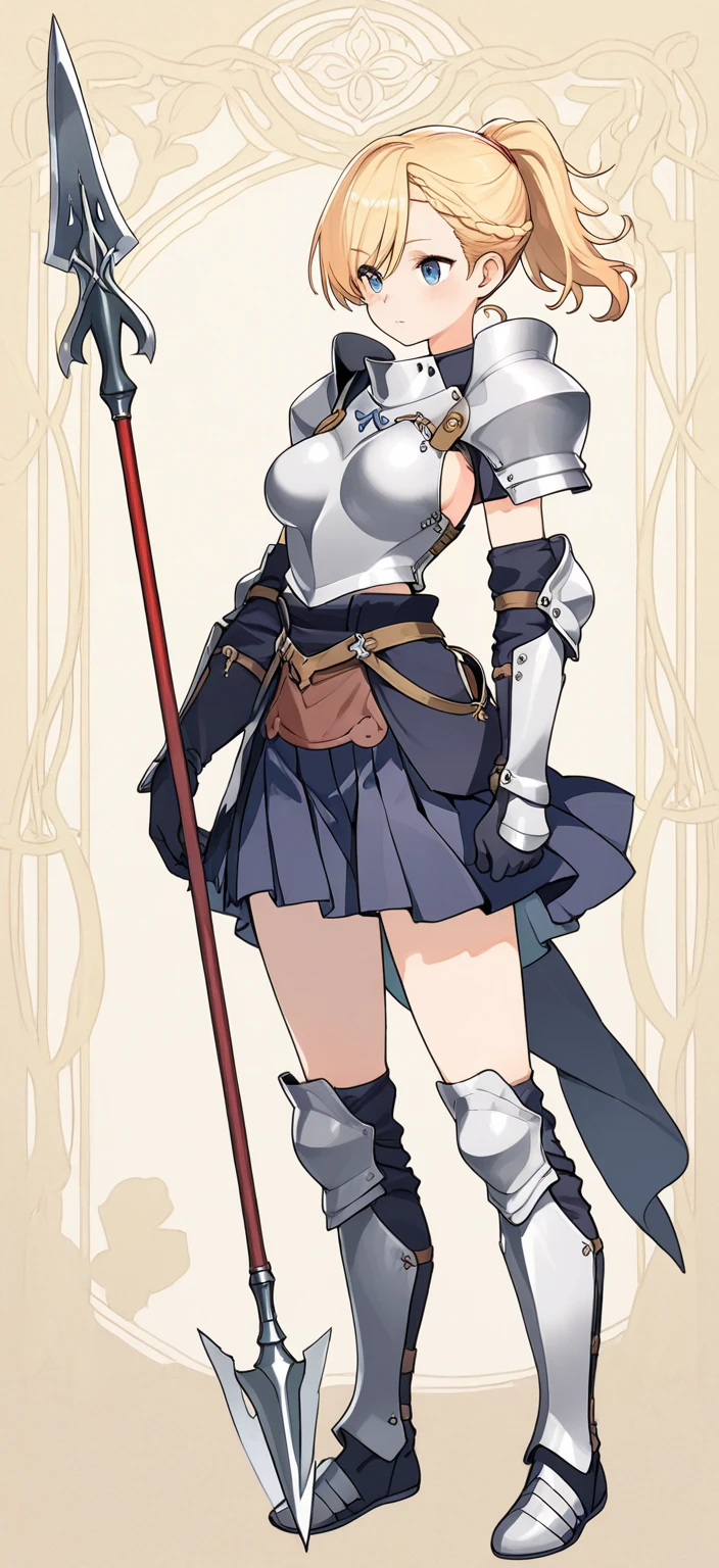 Female lancer Low body medium breasts blonde ponytail breast plate Hand ...