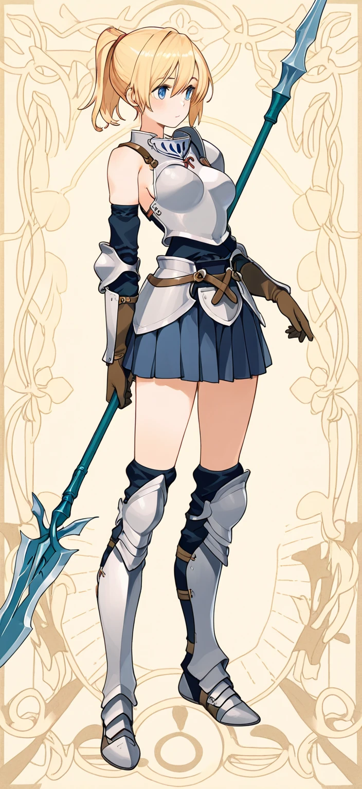 Female lancer Low body medium breasts blonde ponytail breast plate Hand ...