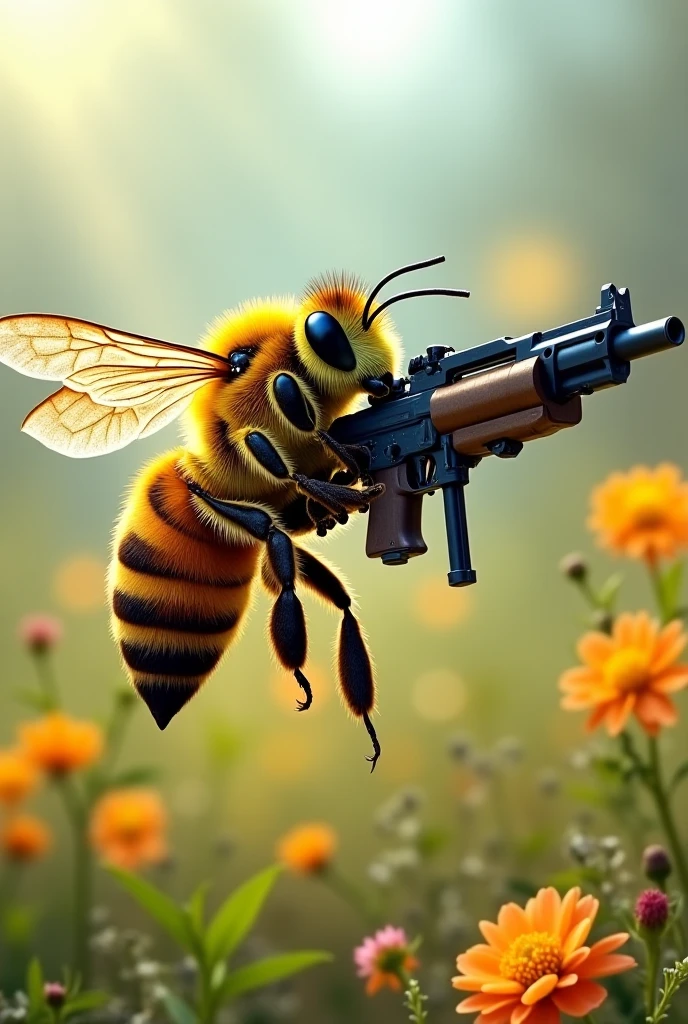 HONEY BEE 1 gun - SeaArt AI