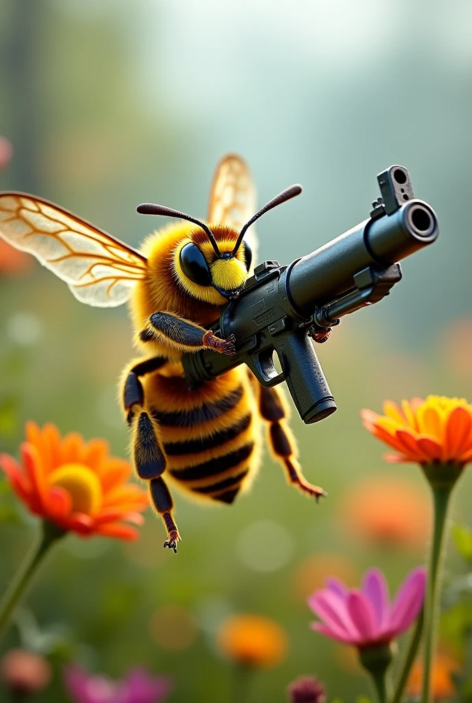 HONEY BEE 1 gun - SeaArt AI