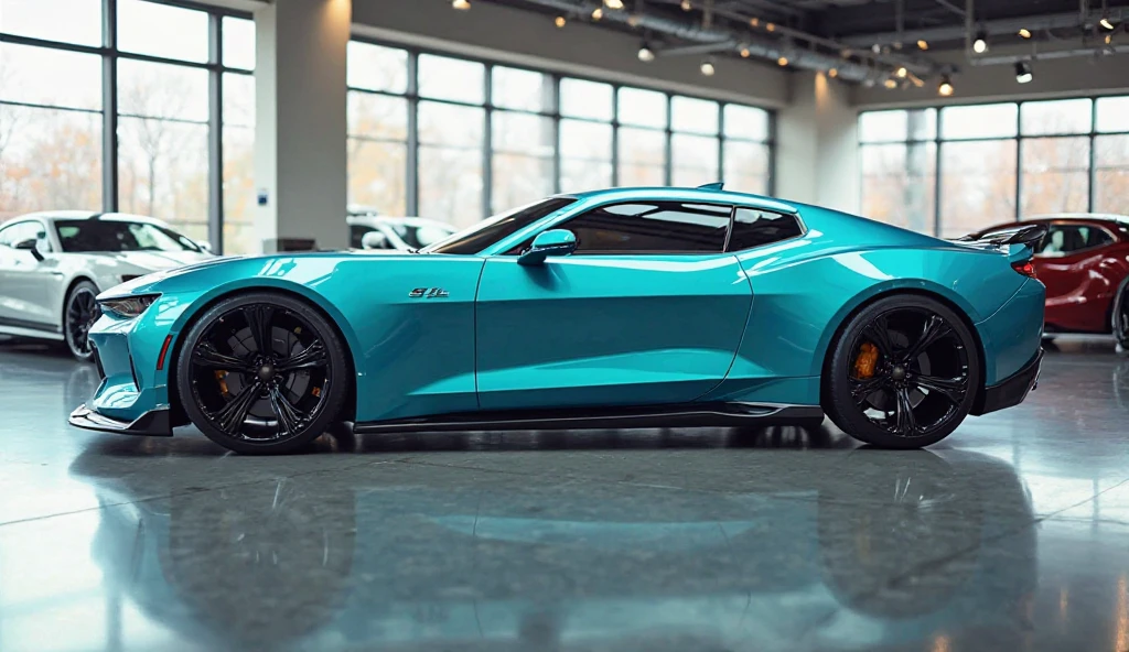 "A realistic, high-quality image of a modern sports car seen from the ...