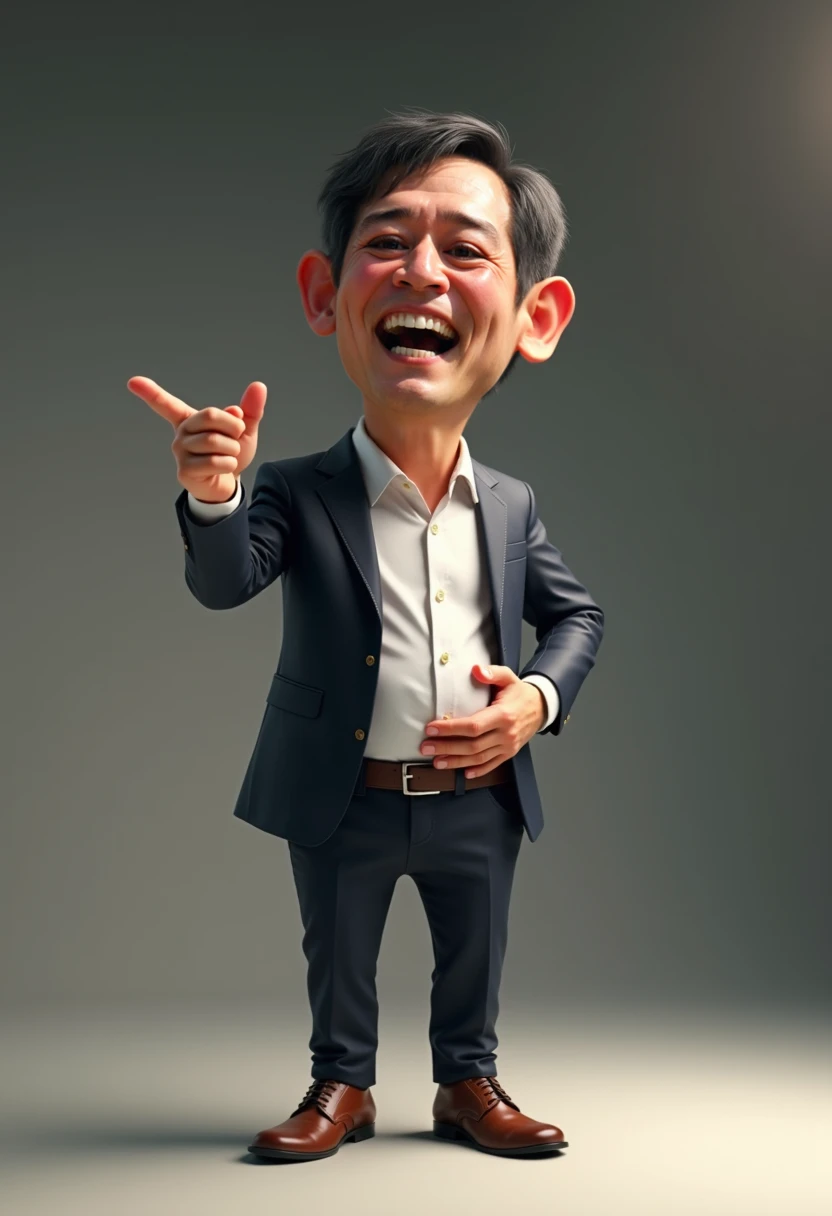 Create a hyperrealistic 4D image of coach Shin Tae-yong's caricature in ...