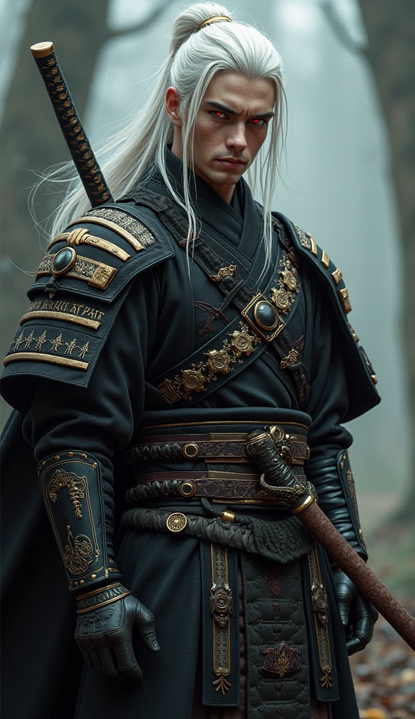 Create a hyper-realistic, full-body portrait of a male warrior ...