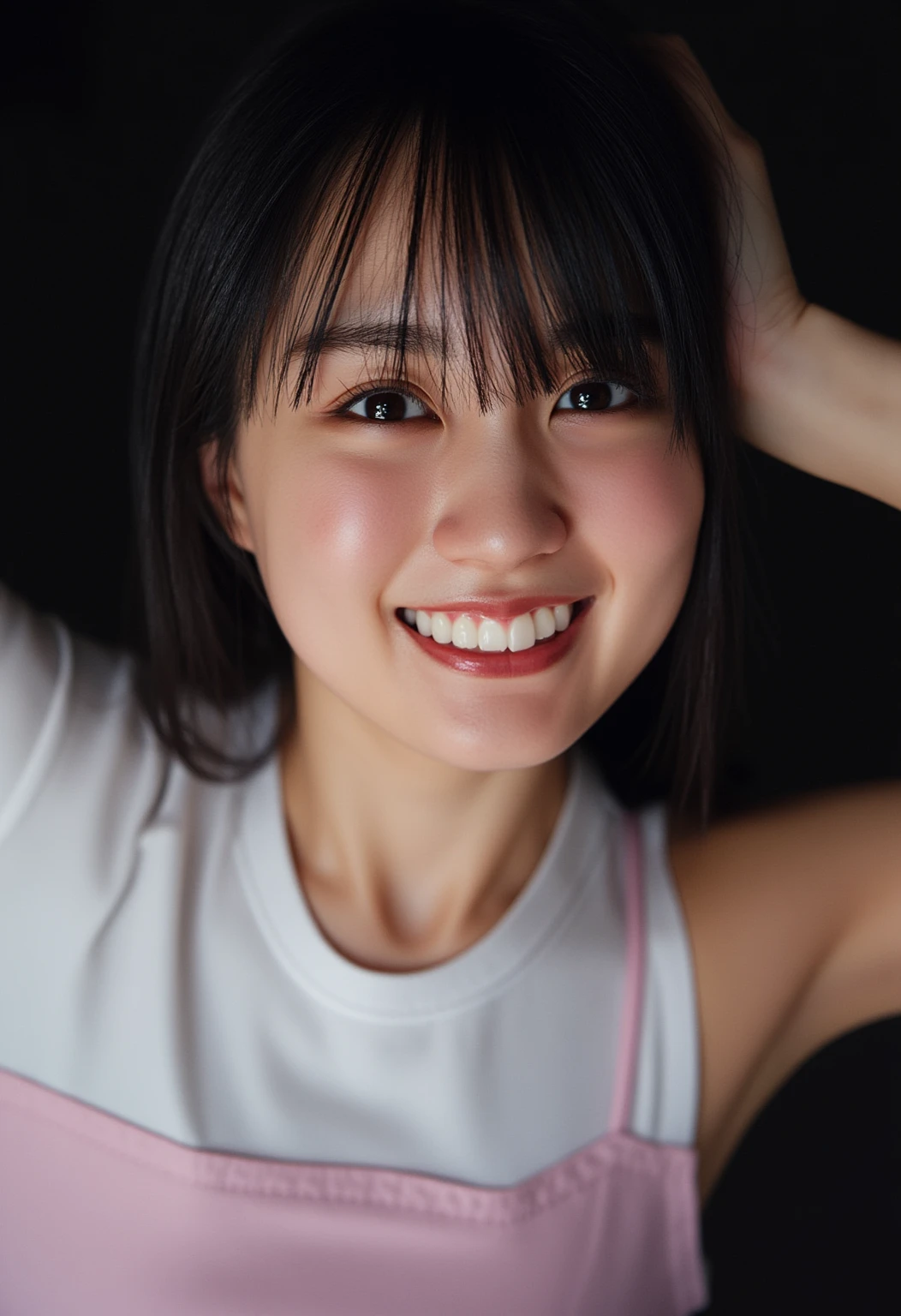 The image is of a young Asian woman, Straight Haruka, long hair that ...