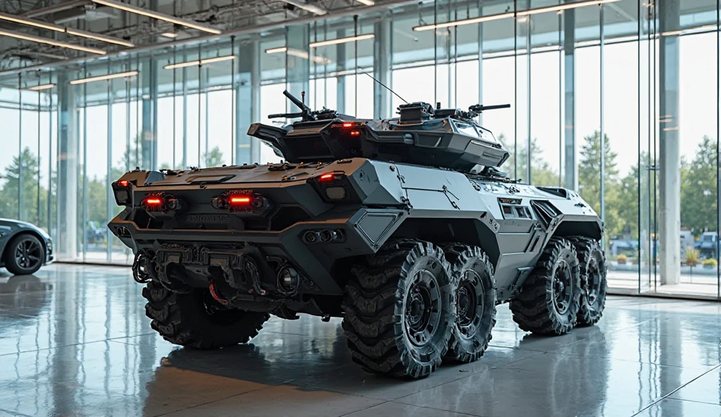 (Colour )(only full back view)A modern American tank, such as the ...