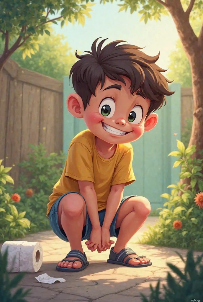 Boy pooping - SeaArt AI