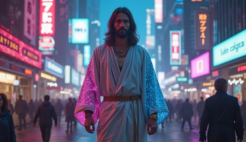 Jesus in virtual space: "Jesus appears in a virtual space with pixel ...