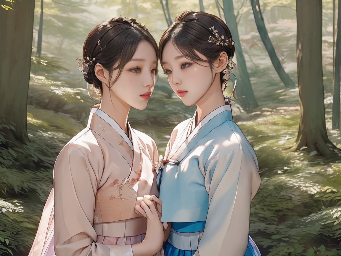 A beautiful korean woman wearing a traditional hanbok with jeogori and ...