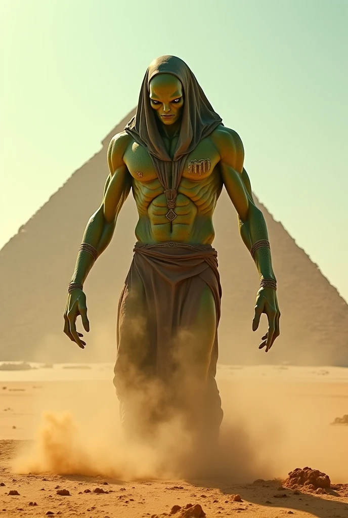 I want you to make a video of a scary green man at the Egyptian ...