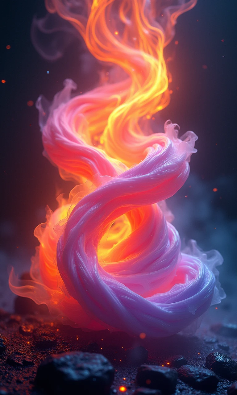 Masterpiece,best quality, , fantasy style,Different colored flames ...