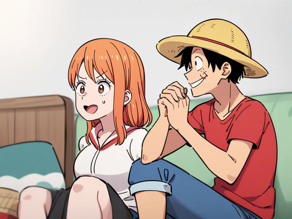 Luffy licking nami feet - SeaArt AI