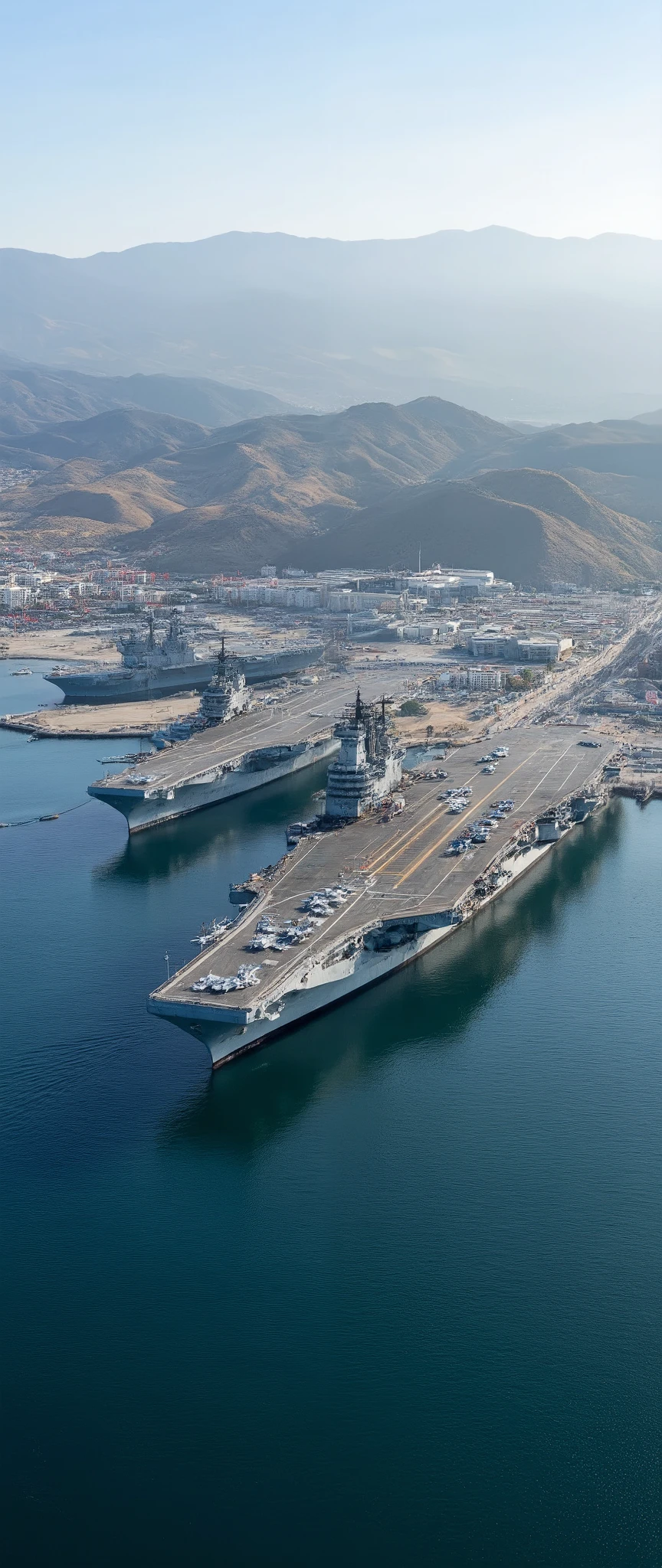 Part of the military port in San Diego.