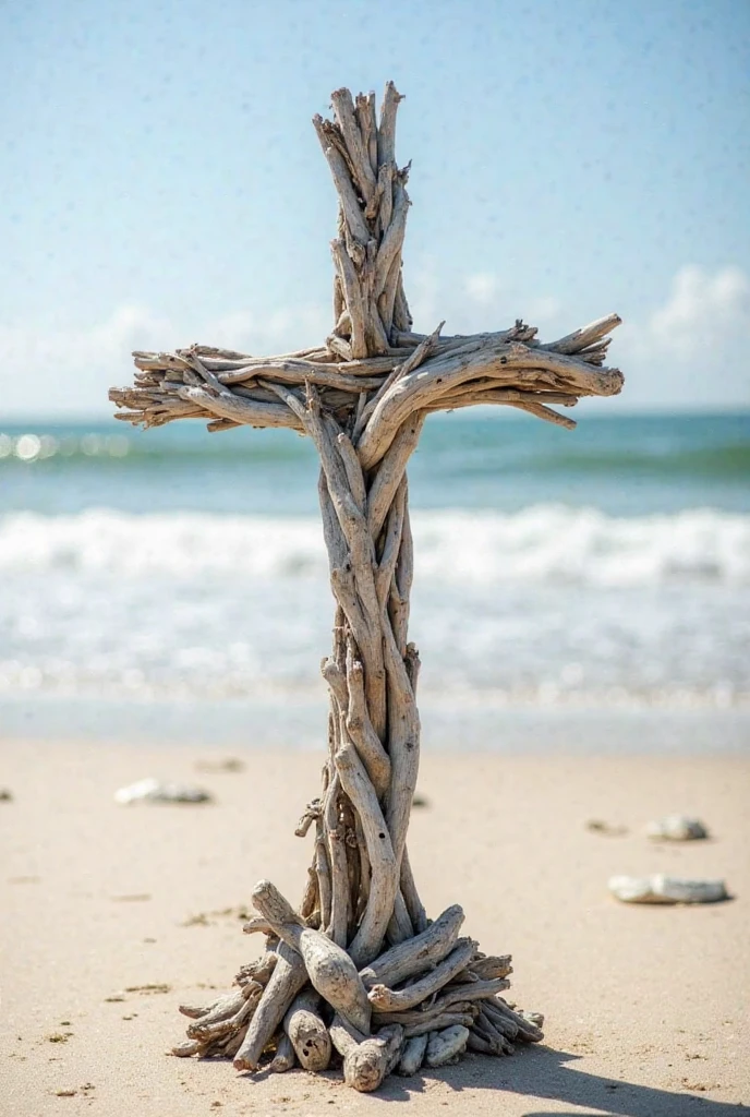Driftwood Cross: Collect driftwood pieces and assemble them into a ...