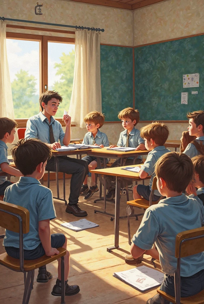 Drawing illustration of a Classroom Situation in a rural school where ...